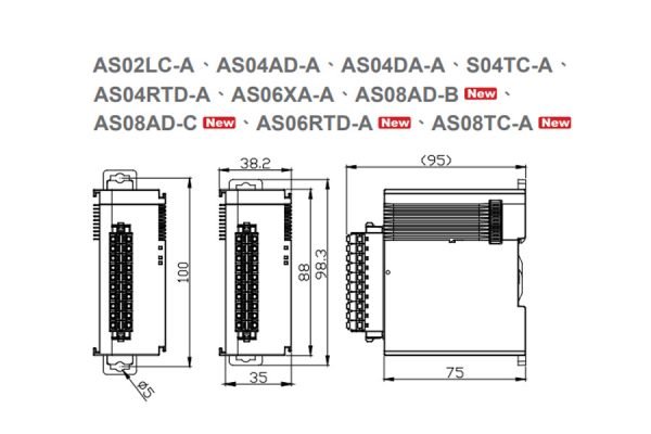 Delta AS04DA-A AS Series PLC Accessories - Buy Delta AC Drives, VFDs ...